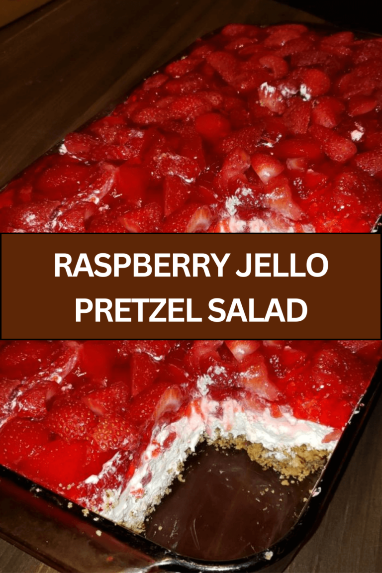 RASPBERRY JELLO PRETZEL SALAD