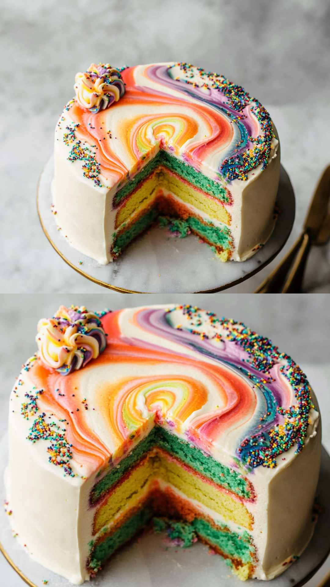 Rainbow Swirl Cake - Family Dinner Recipes