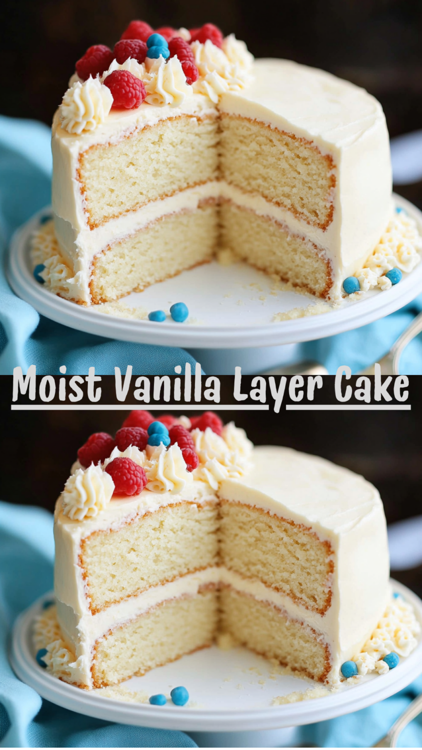 Moist Vanilla Layer Cake - Family Dinner Recipes